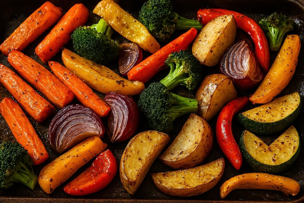 Colorful roasted vegetables tray | Free Photo - rawpixel