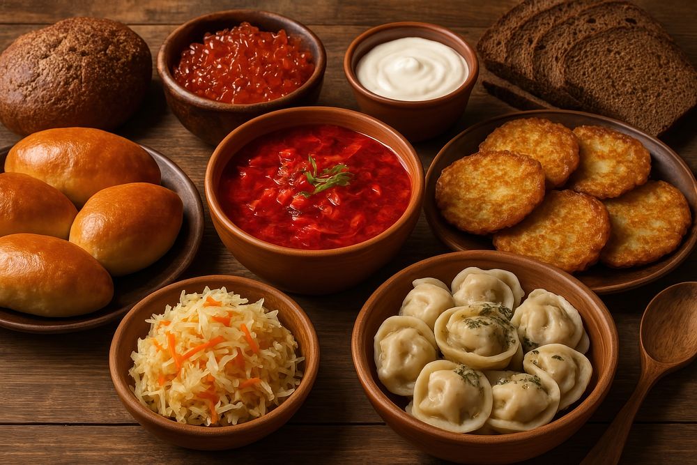 Traditional Russian cuisine assortment. | Free Photo - rawpixel