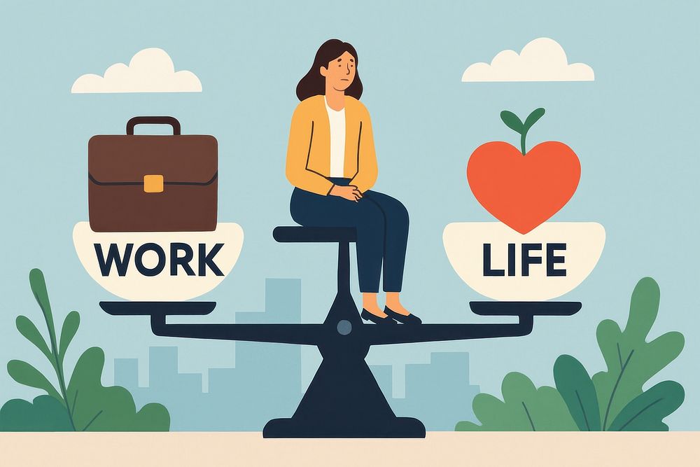 Balancing work-life harmony visually | Free Photo Illustration - rawpixel