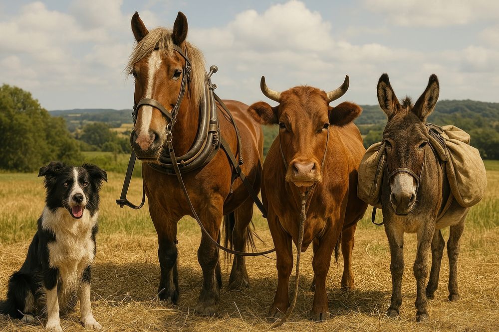 Farm animals in countryside setting. | Free Photo - rawpixel