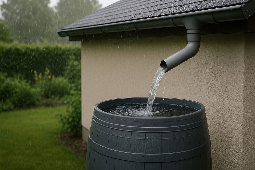 Rainwater collection barrel system. | Free Photo - rawpixel