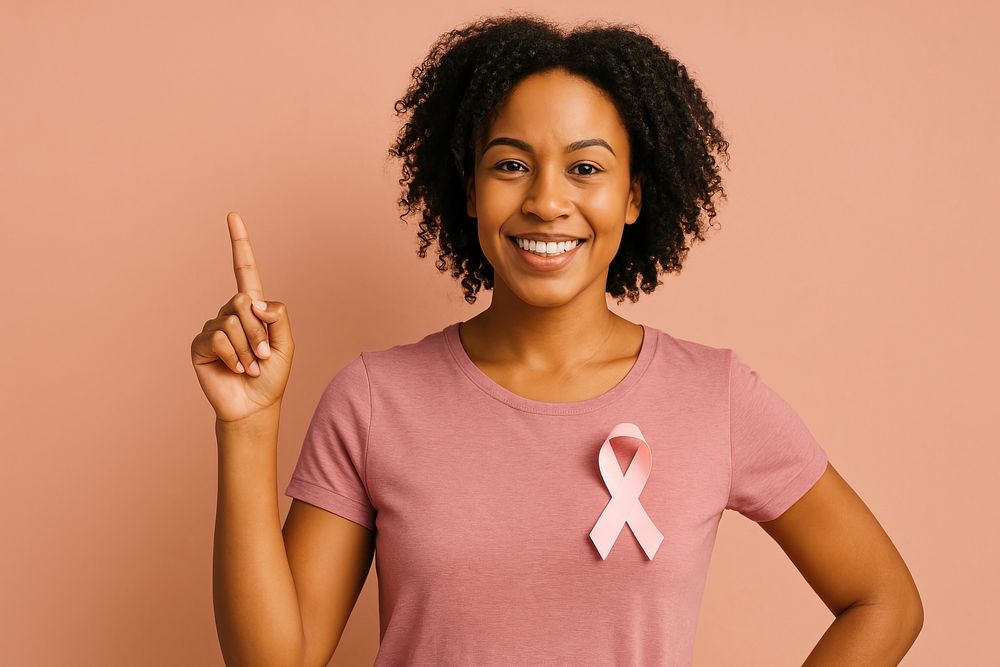 Empowered woman supporting breast cancer. | Free Photo - rawpixel