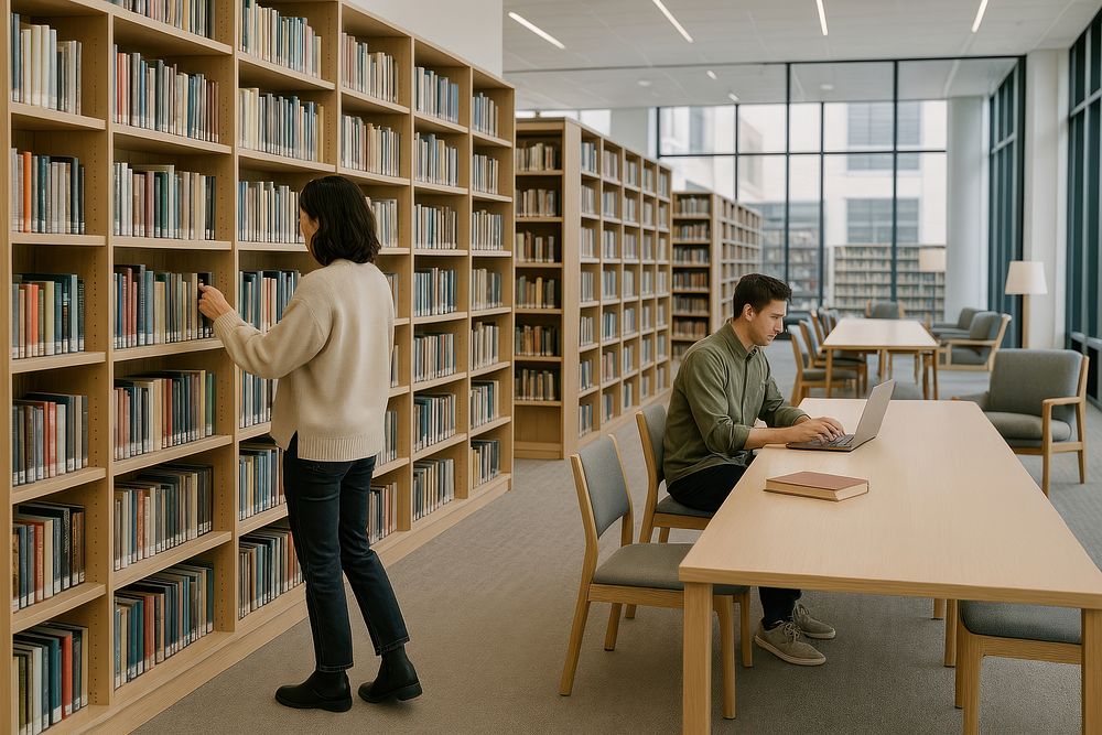 Modern library study space. | Free Photo - rawpixel