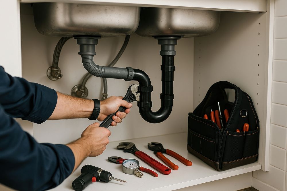 Plumber fixing kitchen sink efficiently. | Free Photo - rawpixel
