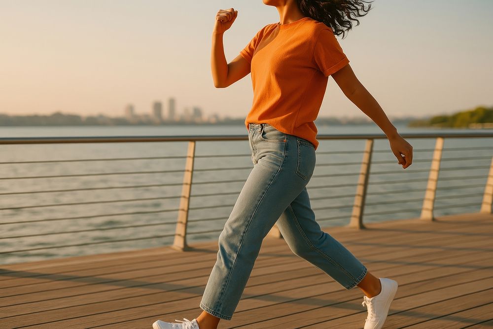 Joyful walk by waterfront promenade | Free Photo - rawpixel