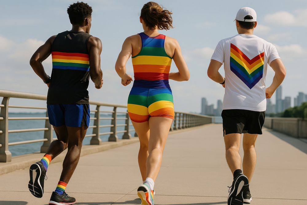 Diverse runners in rainbow attire | Free Photo - rawpixel