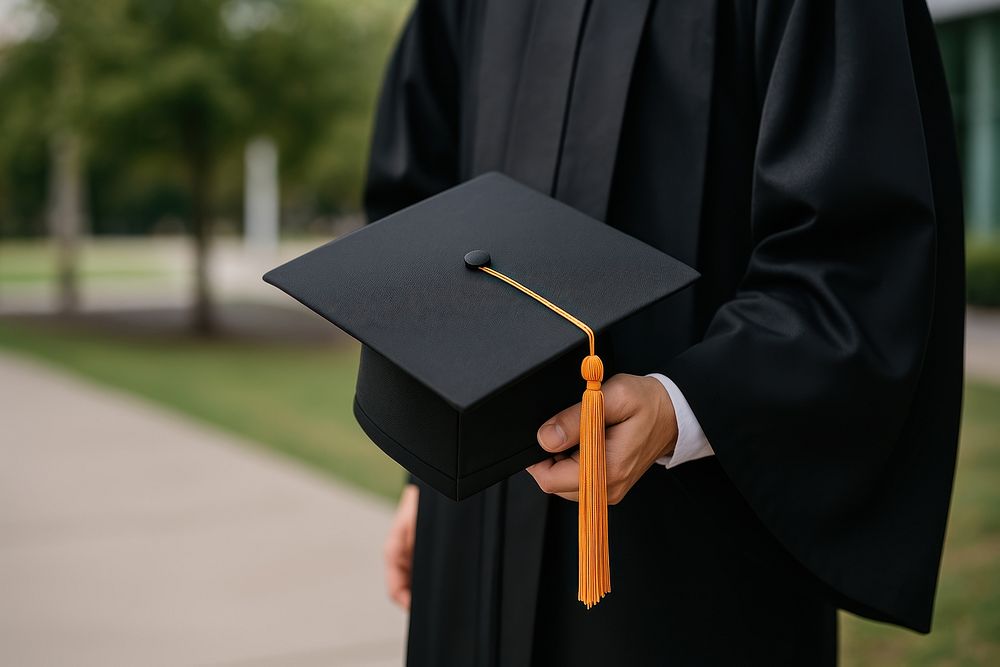 Graduation cap held by graduate. | Free Photo - rawpixel