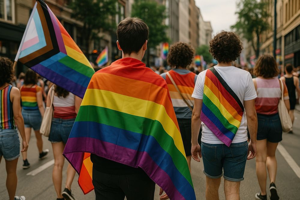 Pride march vibrant flags unity | Free Photo - rawpixel