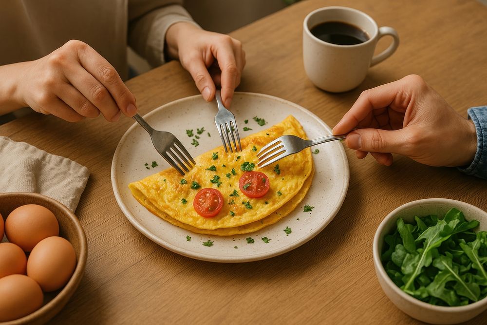 Breakfast sharing with omelette | Free Photo - rawpixel