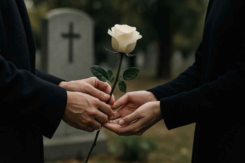 Mourning gesture with white rose. | Free Photo - rawpixel