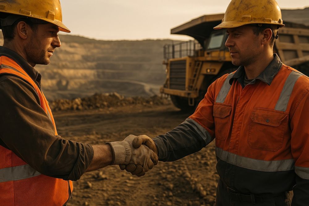 Mining handshake teamwork success | Free Photo - rawpixel
