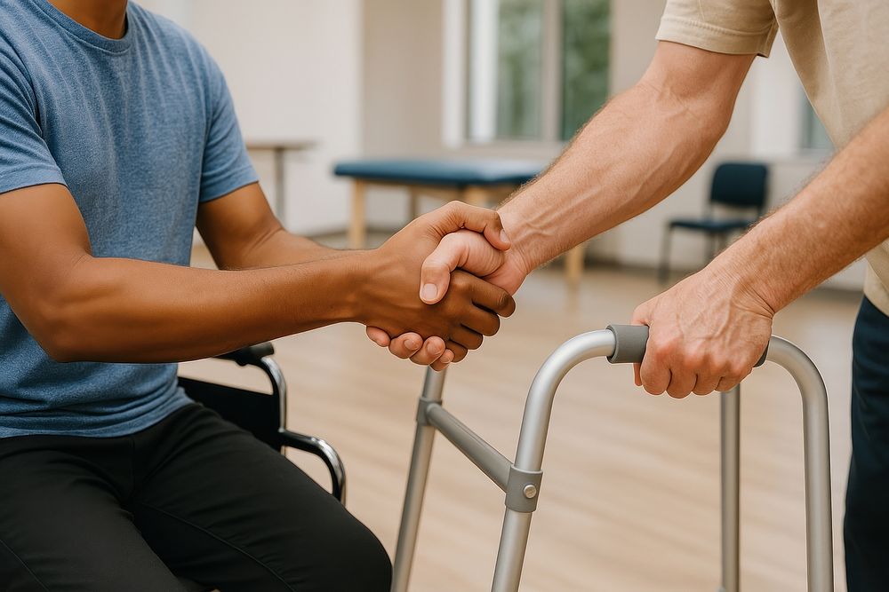 Supportive handshake aids mobility. | Free Photo - rawpixel