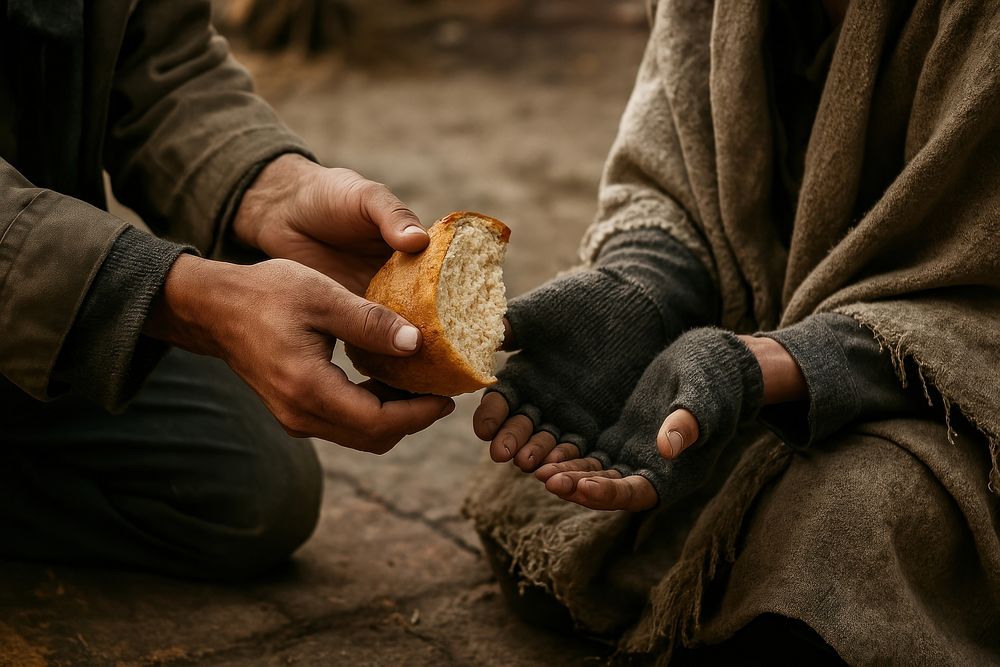 Compassionate hands sharing bread. | Free Photo - rawpixel