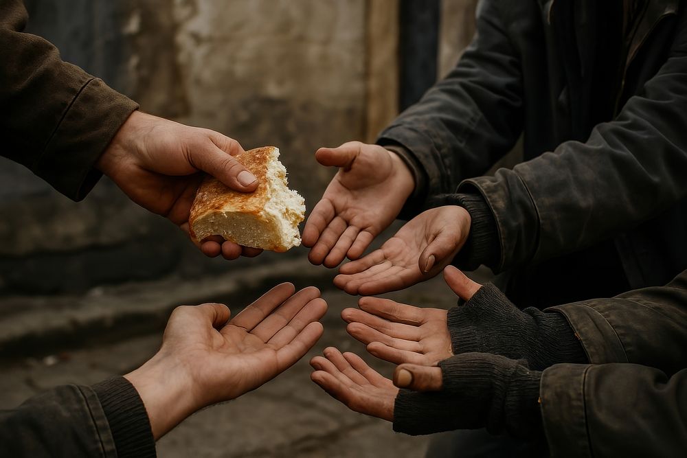 Compassionate hands sharing bread. | Free Photo - rawpixel