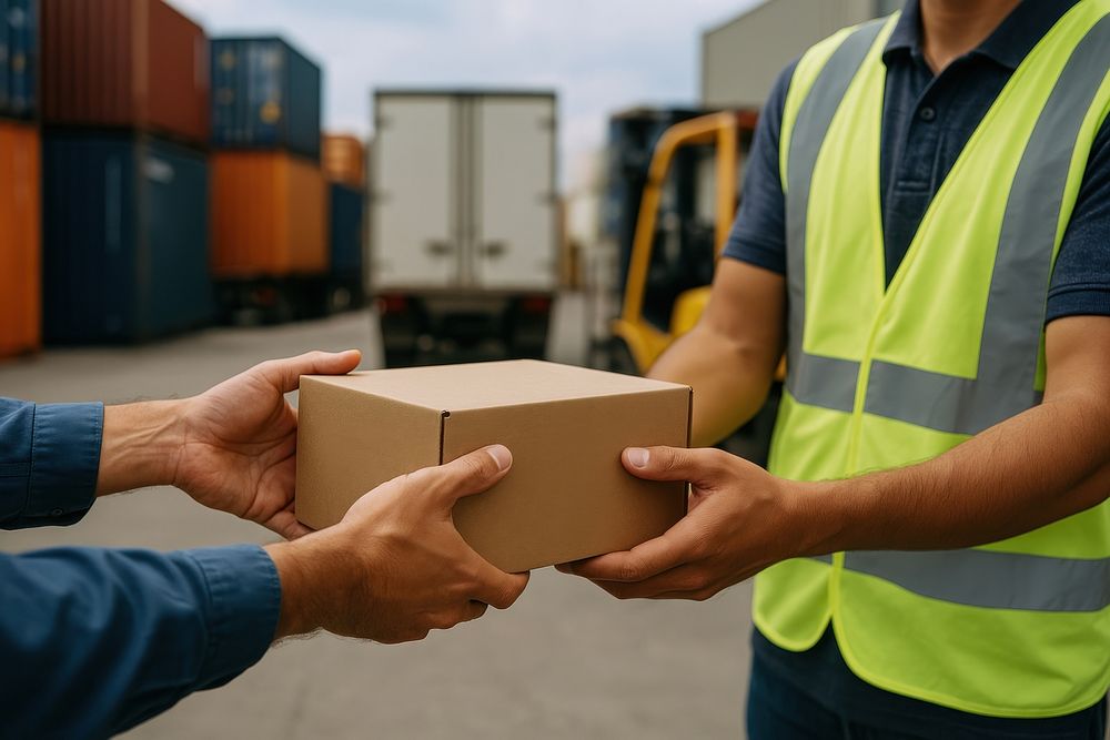 Efficient package delivery process outdoors | Free Photo - rawpixel