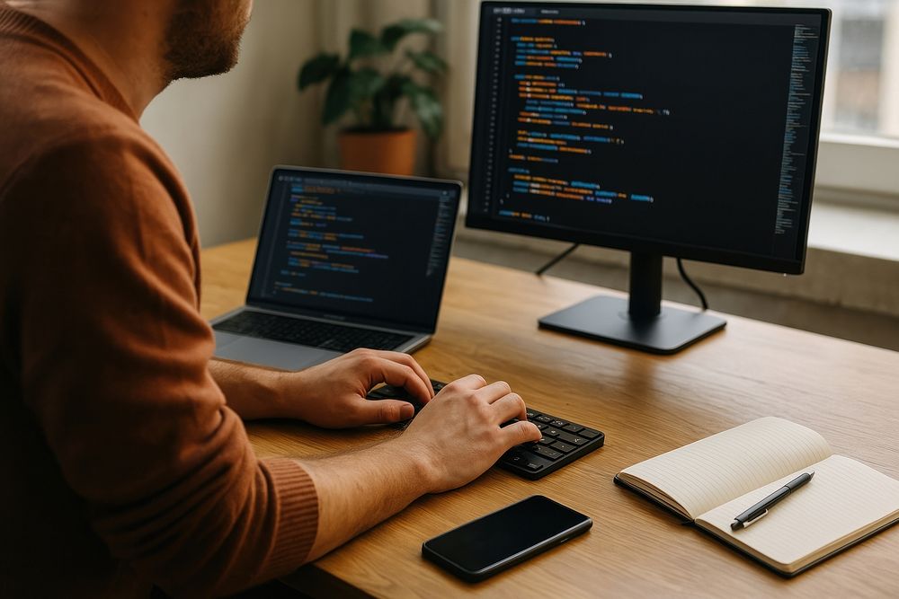 Developer coding workspace setup. | Free Photo - rawpixel