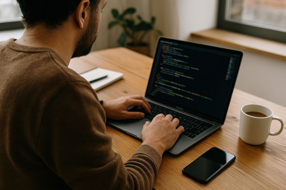 Developer coding laptop workspace | Free Photo - rawpixel