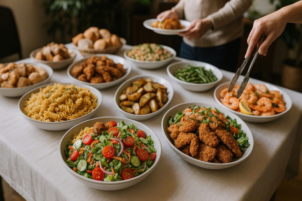 Delicious buffet with diverse dishes. | Free Photo - rawpixel