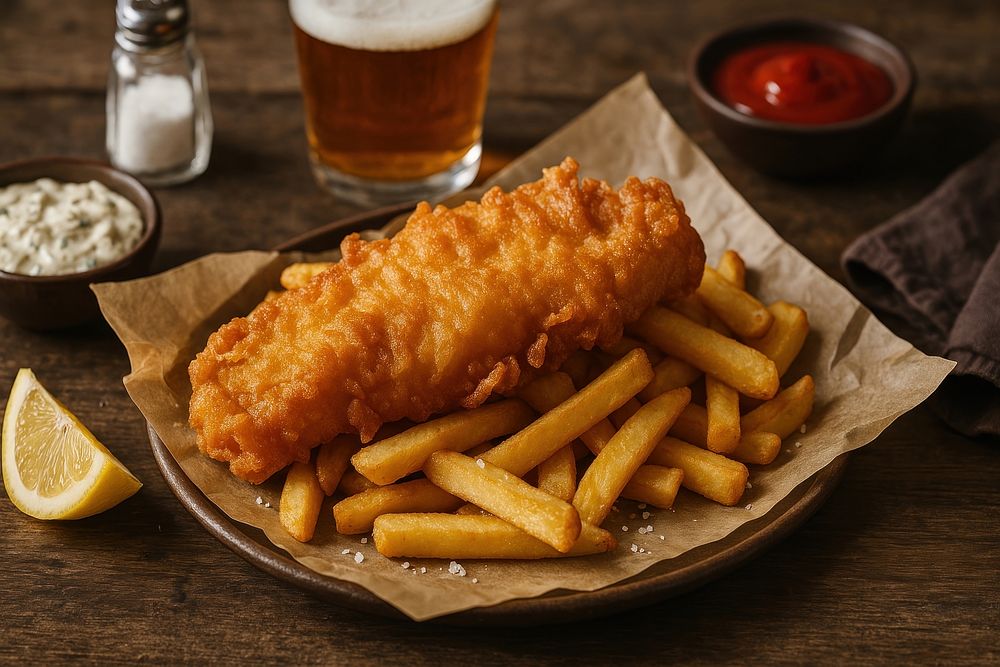 Crispy fish with fries. | Free Photo - rawpixel