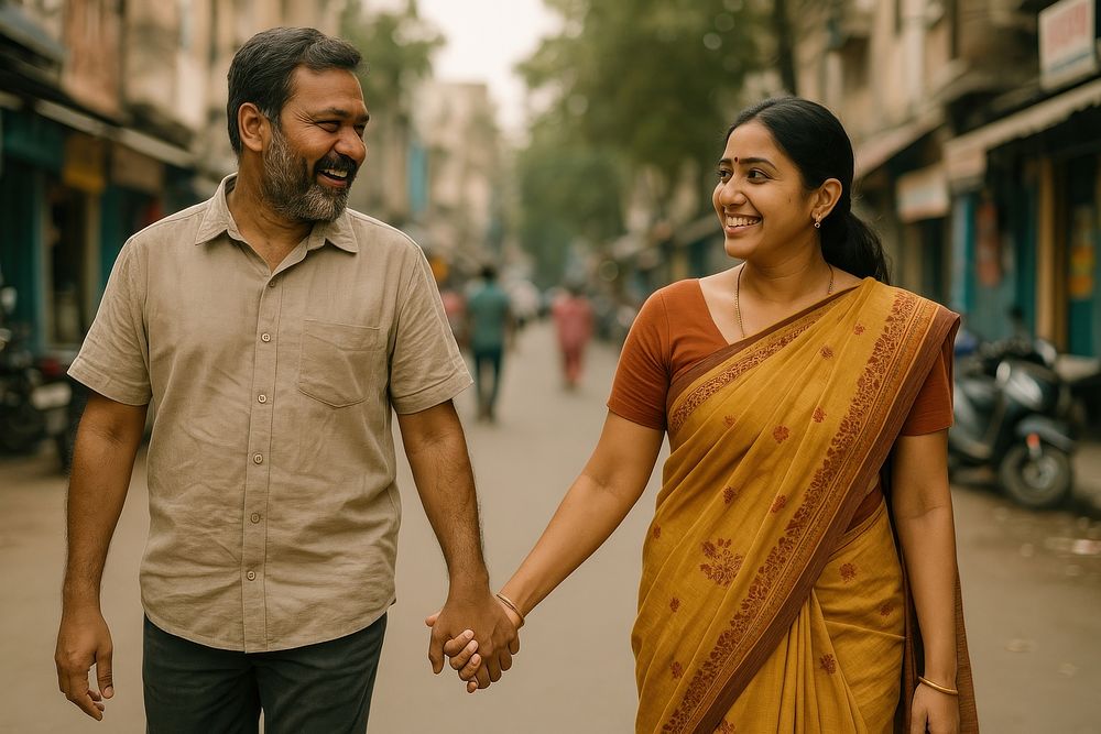 Couple walking joyfully together. | Free Photo - rawpixel
