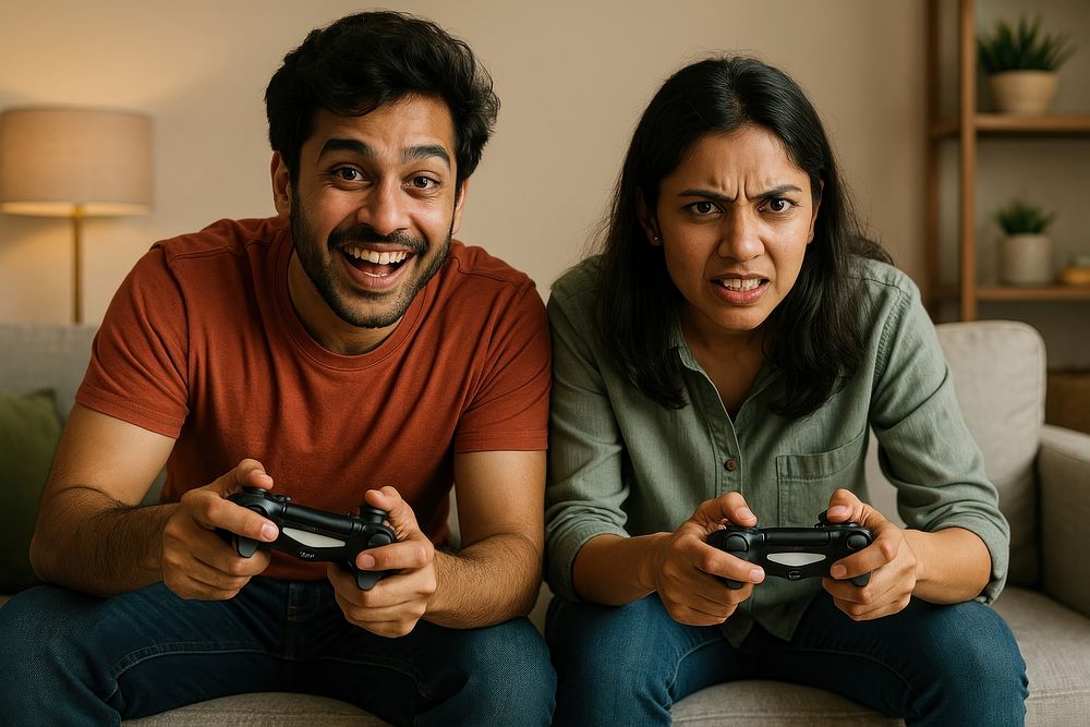 Intense gaming competition at home. | Free Photo - rawpixel
