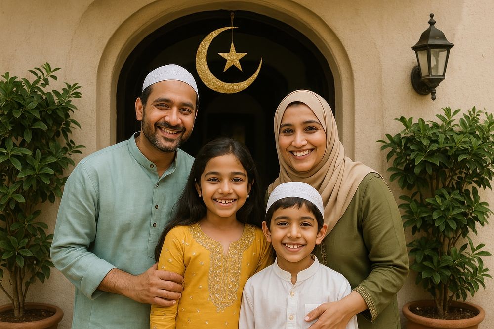 Happy Muslim family celebrating Eid | Free Photo - rawpixel
