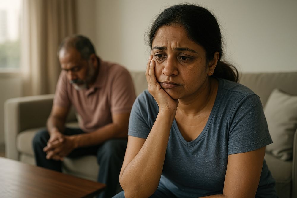 Worried couple sitting apart | Free Photo - rawpixel
