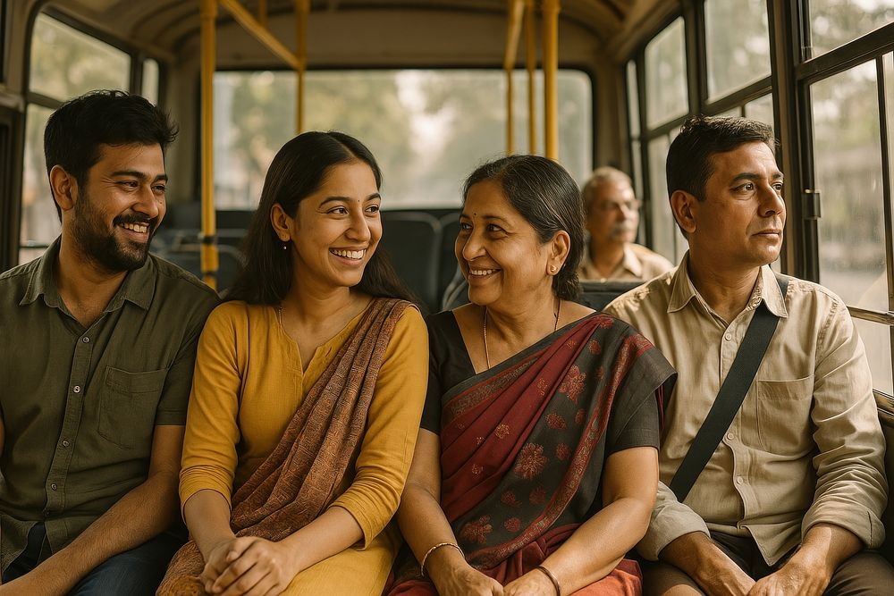 Family bus journey smiles | Free Photo - rawpixel