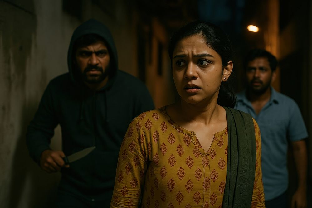 Tense alleyway confrontation scene. | Free Photo - rawpixel