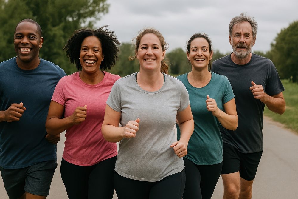 Diverse group jogging outdoors | Free Photo - rawpixel