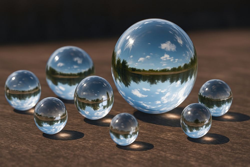 Reflective spheres on surface | Free Photo - rawpixel