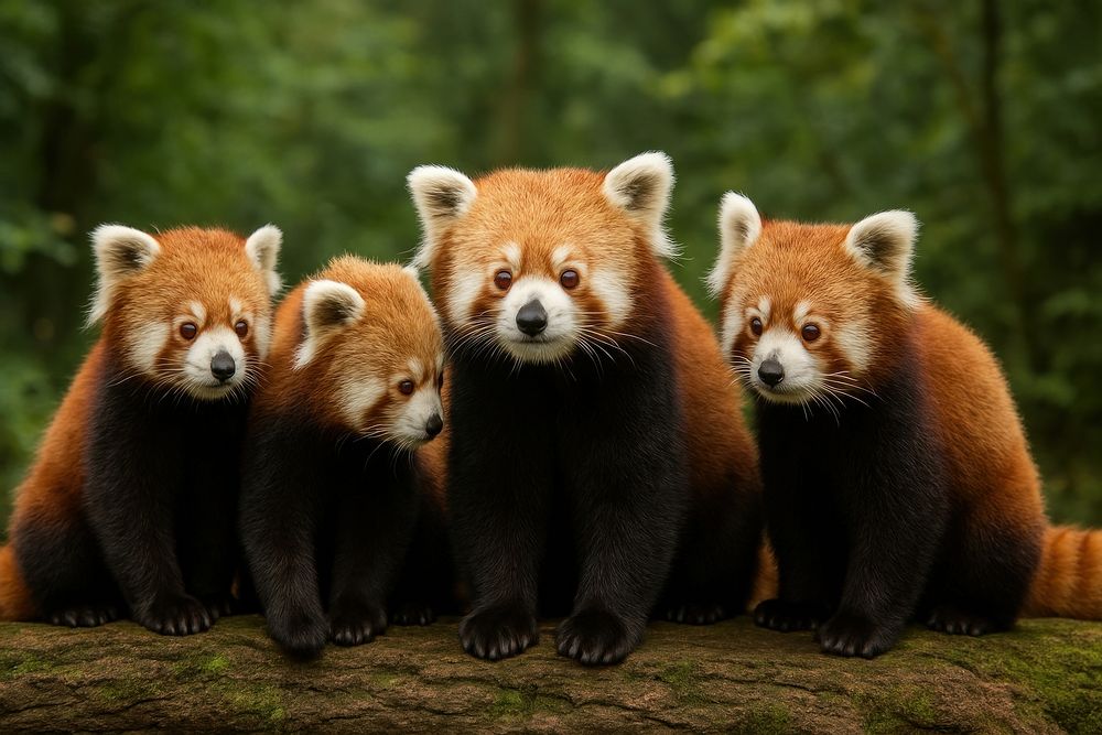 Adorable red pandas in forest | Free Photo - rawpixel