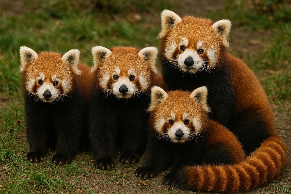Adorable red panda family together. | Free Photo - rawpixel