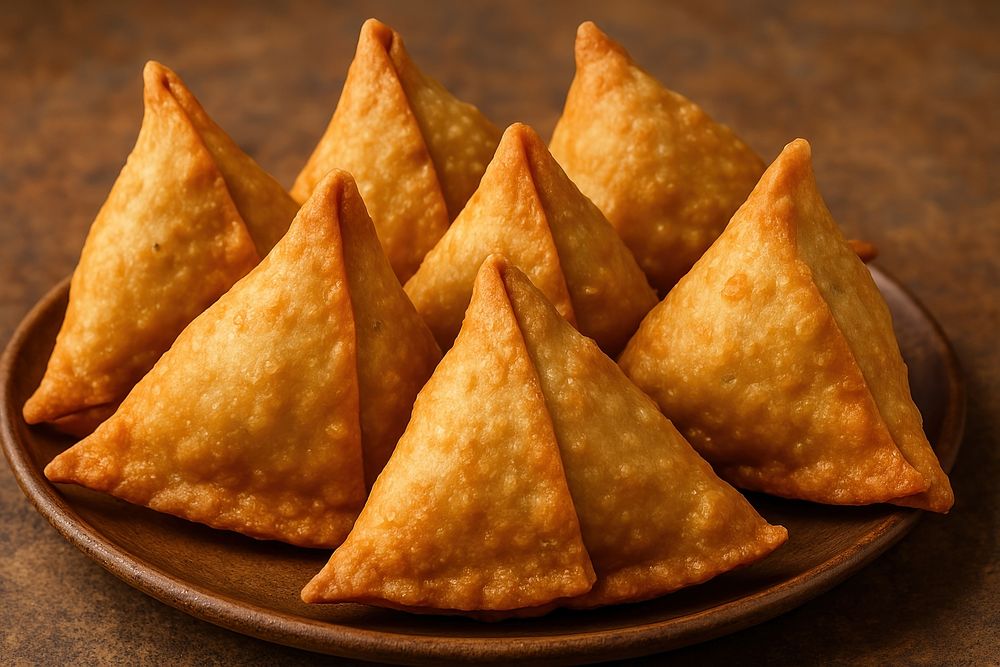 Crispy golden samosas on plate. | Free Photo - rawpixel
