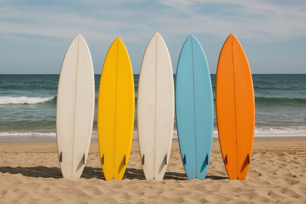 Colorful surfboards on sandy beach | Free Photo - rawpixel