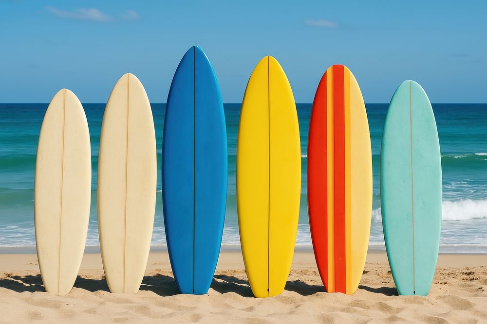 Colorful surfboards on beach | Free Photo - rawpixel