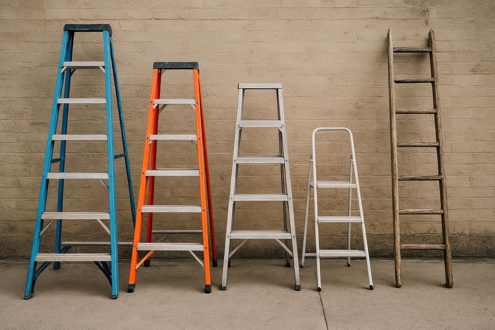 Colorful ladders against wall | Free Photo - rawpixel
