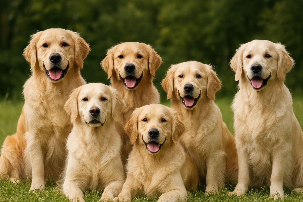 Golden retrievers group portrait | Free Photo - rawpixel