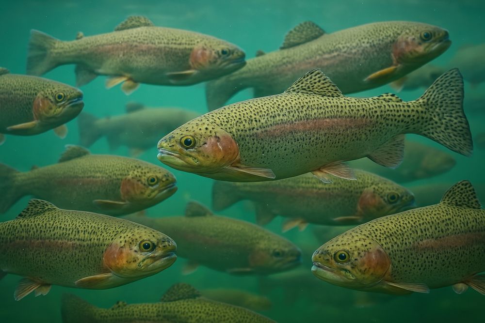 Vibrant trout swimming underwater. | Free Photo - rawpixel