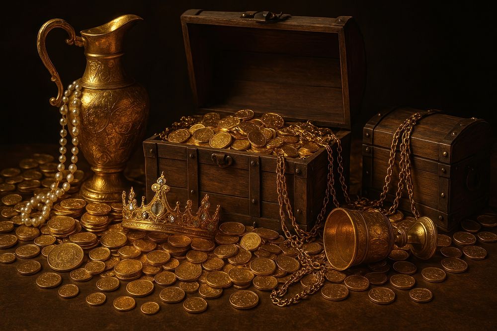 Opulent treasure chest scene | Free Photo - rawpixel