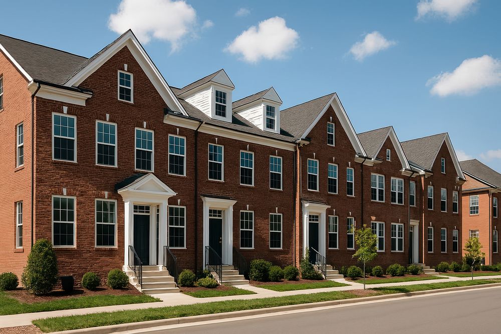 Modern brick townhouse architecture | Free Photo - rawpixel