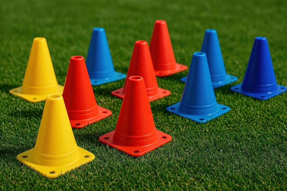 Colorful cones on grass | Free Photo - rawpixel