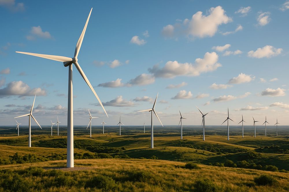 Sustainable wind energy landscape. | Free Photo - rawpixel