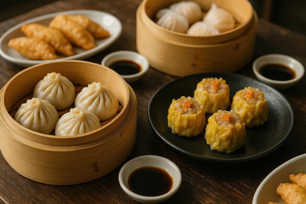 Delicious dim sum variety platter. | Free Photo - rawpixel