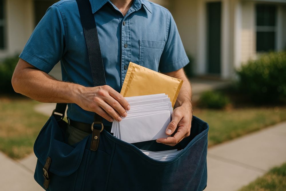 Mailman delivering postal packages. | Free Photo - rawpixel