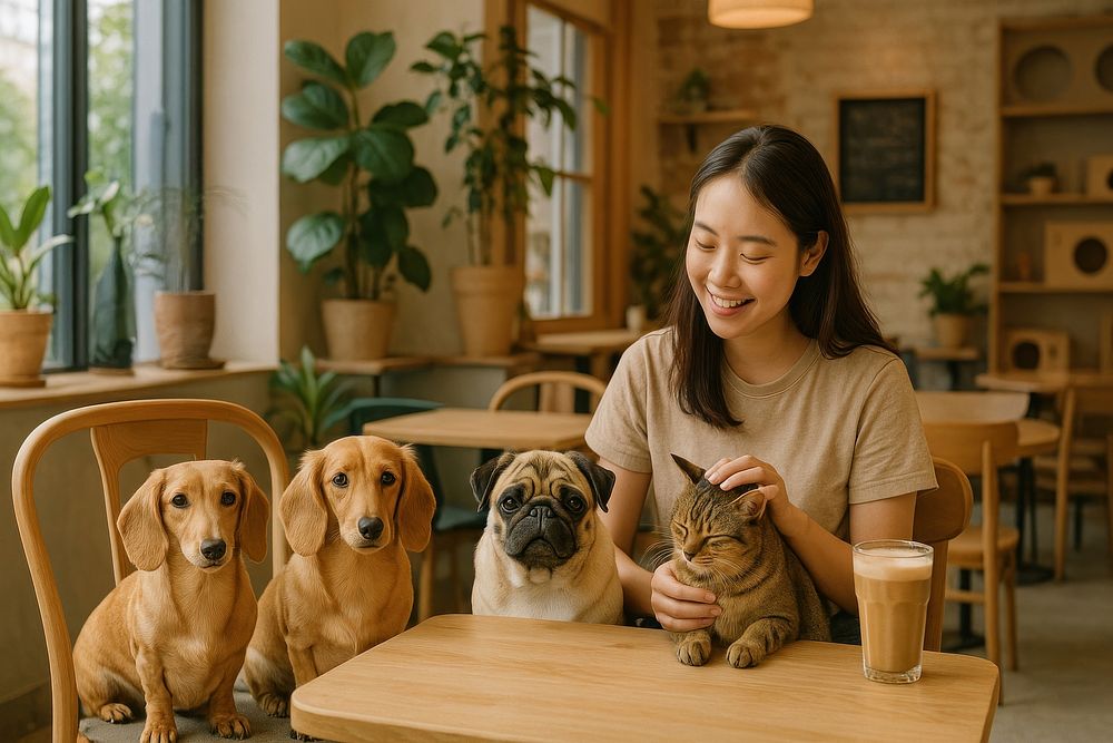 Cozy cafe with pets | Free Photo - rawpixel