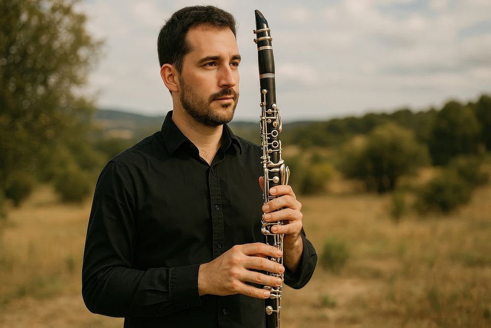 Man holding clarinet outdoors | Free Photo - rawpixel