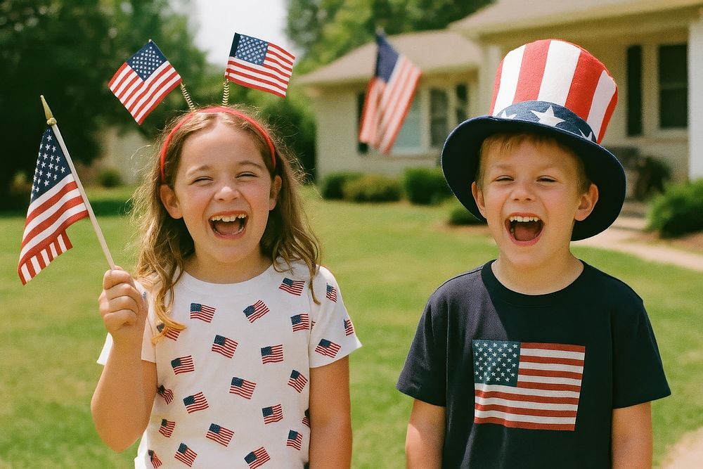 Patriotic children celebrating outdoors | Free Photo - rawpixel