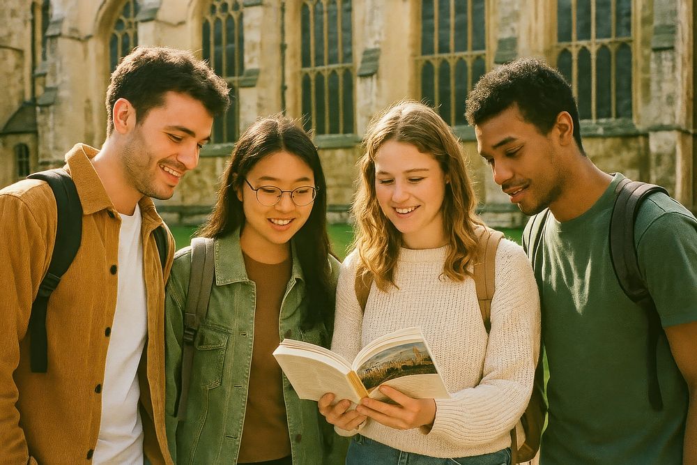 Diverse students reading book together. | Free Photo - rawpixel