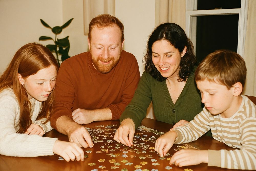 Family bonding puzzle activity. | Free Photo - rawpixel